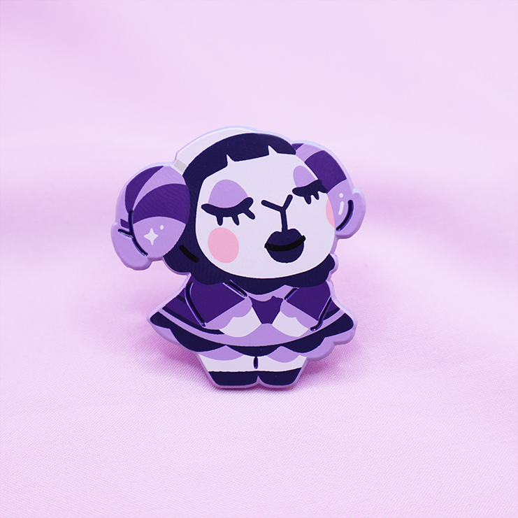 MUFFY [DEMURE] [AC MALLOW] SOFT DYED ENAMEL PIN – MAMOBOT