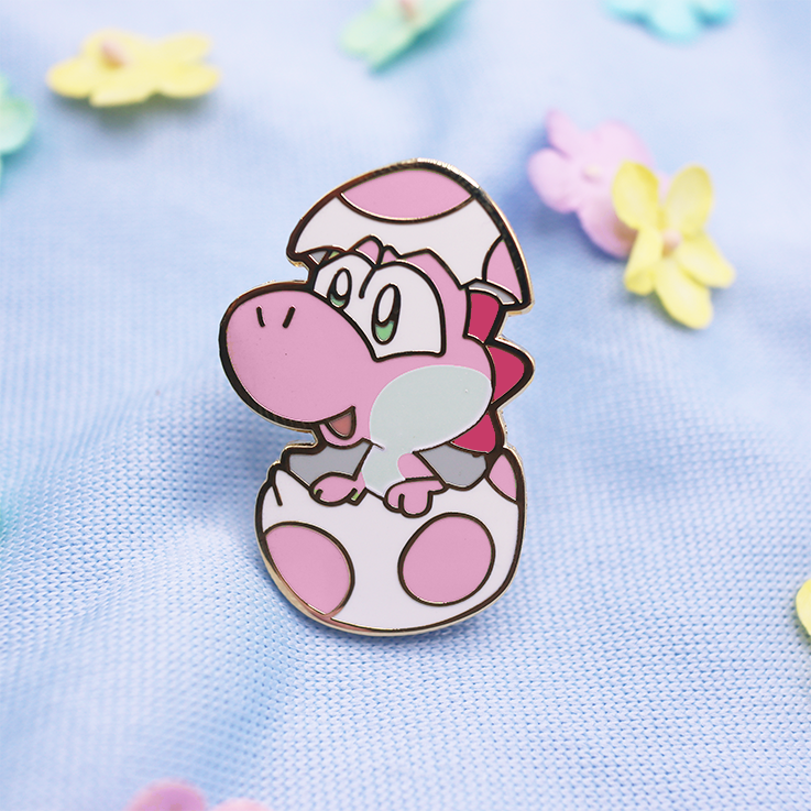 BABY YOSHI [ PINK ] ENAMEL PIN – MAMOBOT