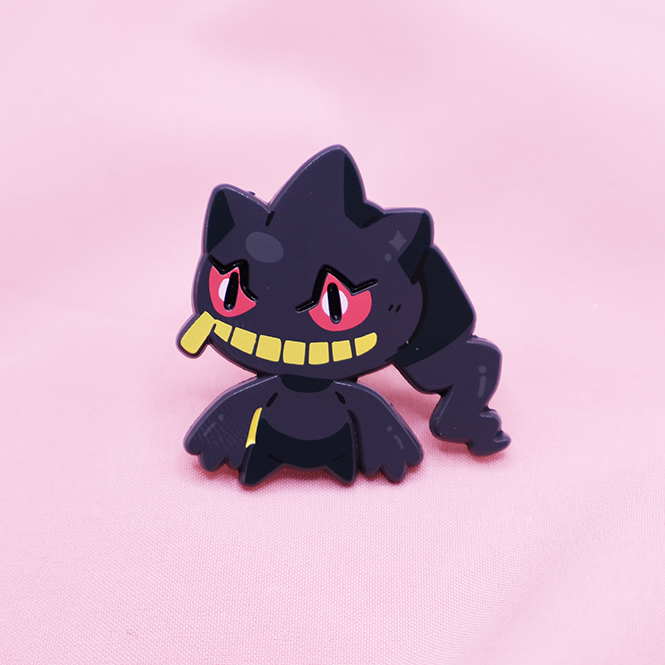 BANETTE [POKEMALLOW] SOFT DYED ENAMEL PIN [SPOOKYMALLOW SERIES] – MAMOBOT