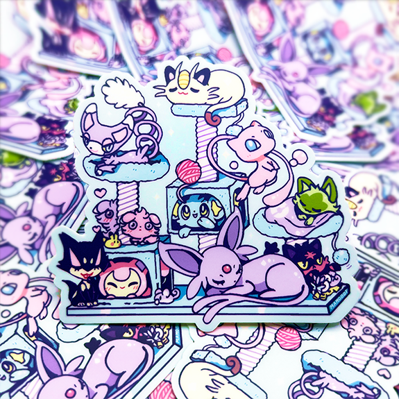 POKE-CAT TREE VINYL STICKER – MAMOBOT