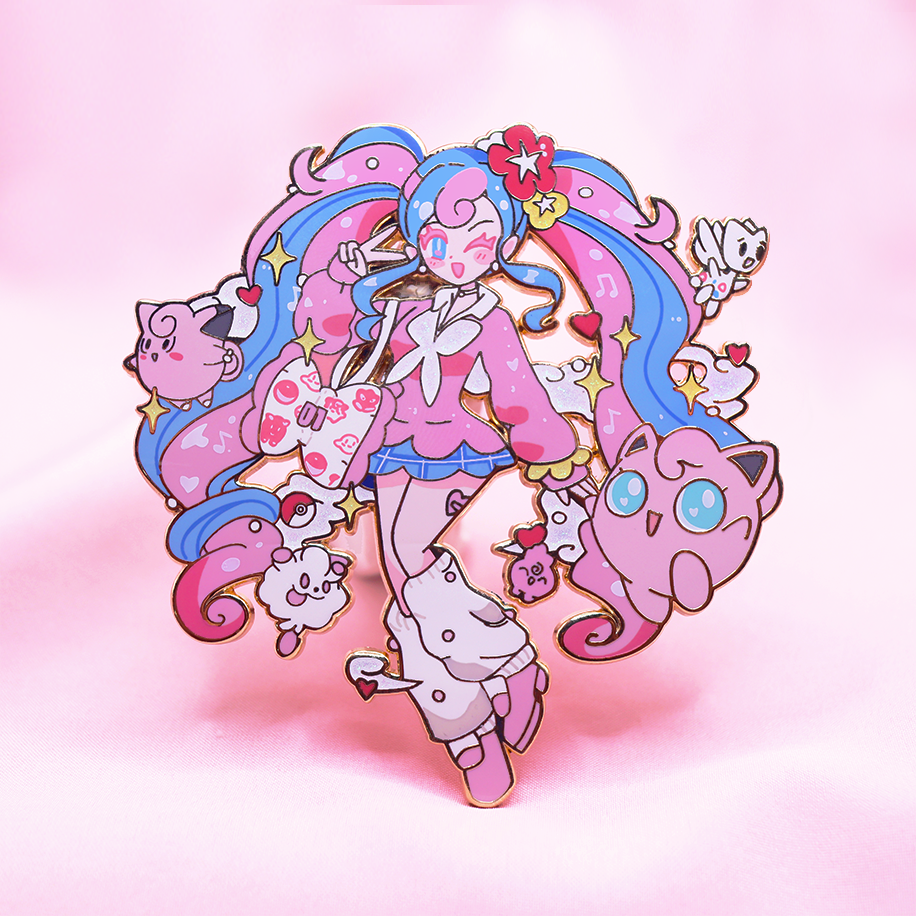 [FAIRY TYPE] JUMBO PROJECT VOLTAGE MIKU GOLD PLATED ENAMELPIN – MAMOBOT