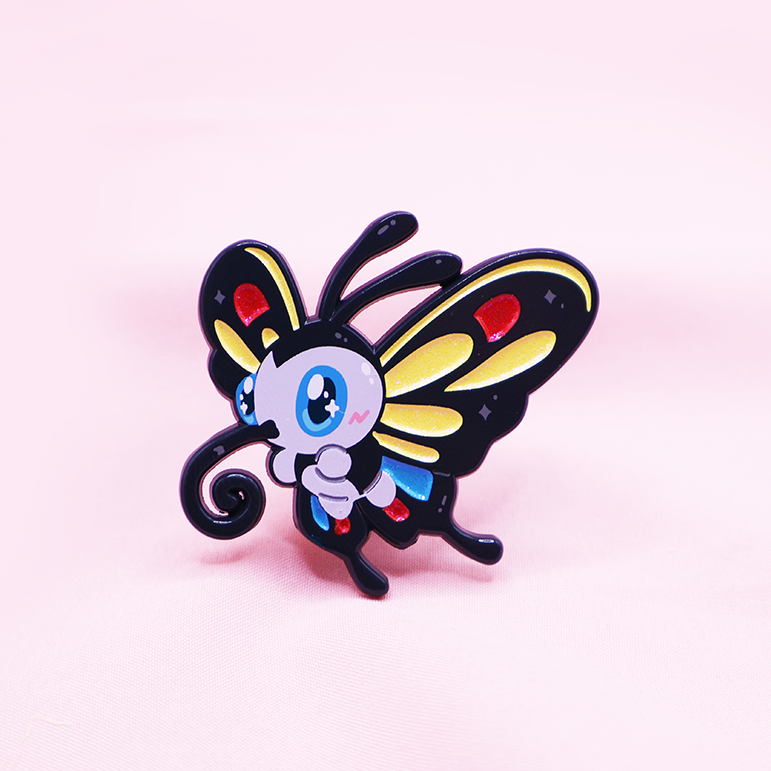 BEAUTIFLY [POKEMALLOW] SOFT DYED ENAMEL PIN – MAMOBOT
