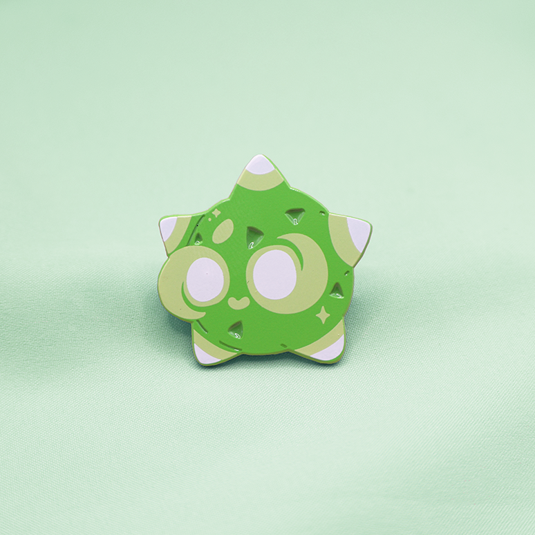 [GREEN] MINIOR [POKEMALLOW] SOFT DYED ENAMEL PIN – MAMOBOT
