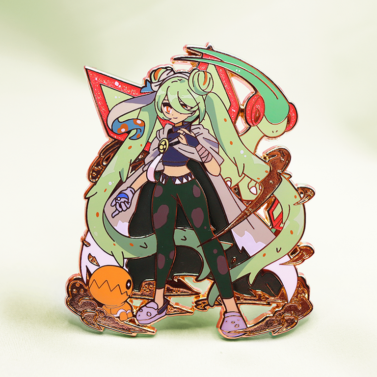 [GROUND TYPE] JUMBO PROJECT VOLTAGE MIKU GOLD PLATED ENAMEL PIN – MAMOBOT
