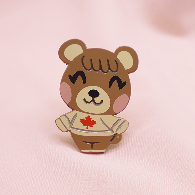 [MAPLE LEAF HAPPY] MAPLE [AC MALLOW] SOFT DYED ENAMEL PIN – MAMOBOT