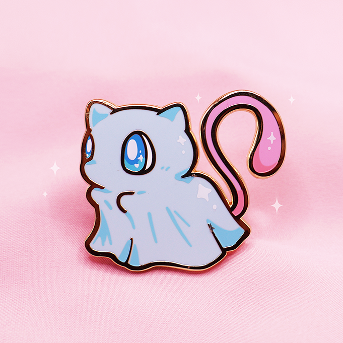 GHOST MEW ENAMEL PIN [SPOOKY] – MAMOBOT