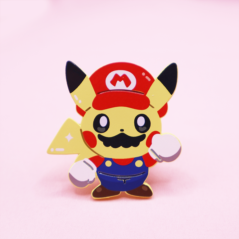 PIKA MARIO [POKEMALLOW] SOFT DYED ENAMEL PIN – MAMOBOT