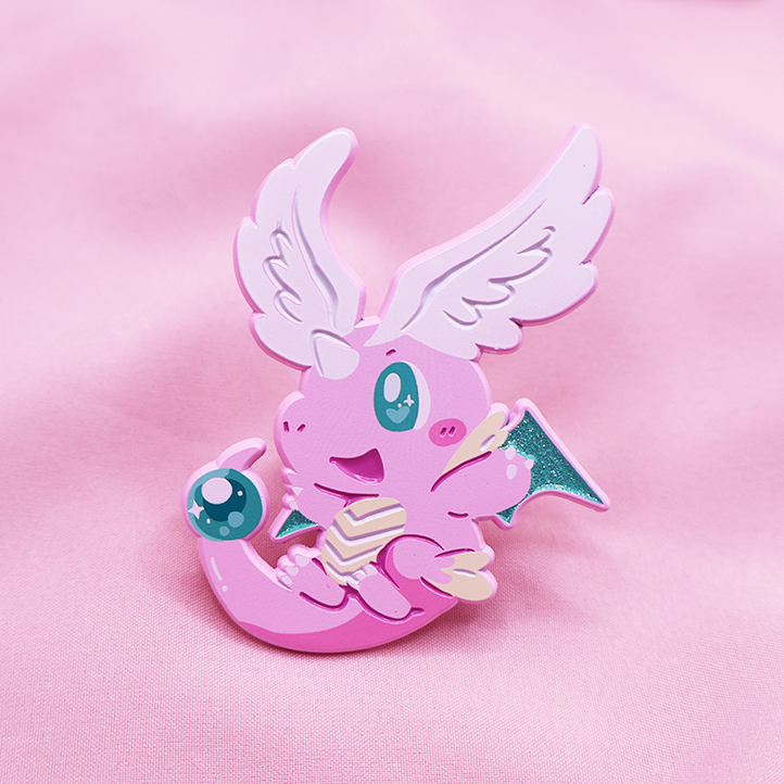 [PINK] MEGA DRAGONITE [MEGA EVOLUTION] [POKEMALLOW] SOFT DYED ENAMEL P ...