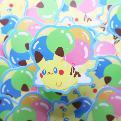 [VINYL STICKER] POKEMALLOW FLYING PIKA STICKER – MAMOBOT