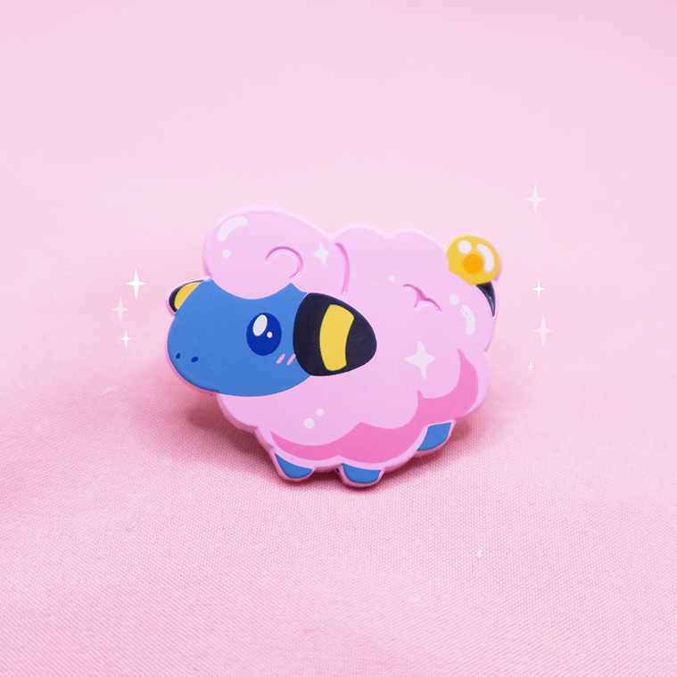 SHINY MAREEP POKEMALLOW SOFT DYED ENAMEL PIN – MAMOBOT
