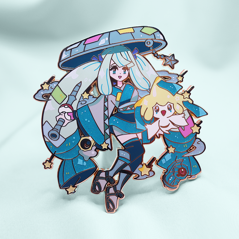 [STEEL TYPE] JUMBO PROJECT VOLTAGE MIKU GOLD PLATED ENAMELPIN – MAMOBOT