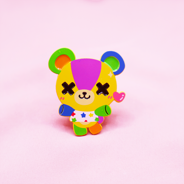 STITCHES [AC MALLOW] SOFT DYED ENAMEL PIN – MAMOBOT