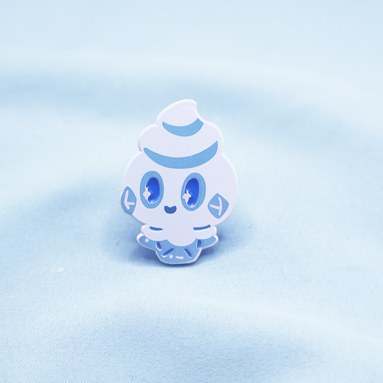 VANILLITE [POKEMALLOW] SOFT DYED ENAMEL PIN [MIXED GRADE] – MAMOBOT