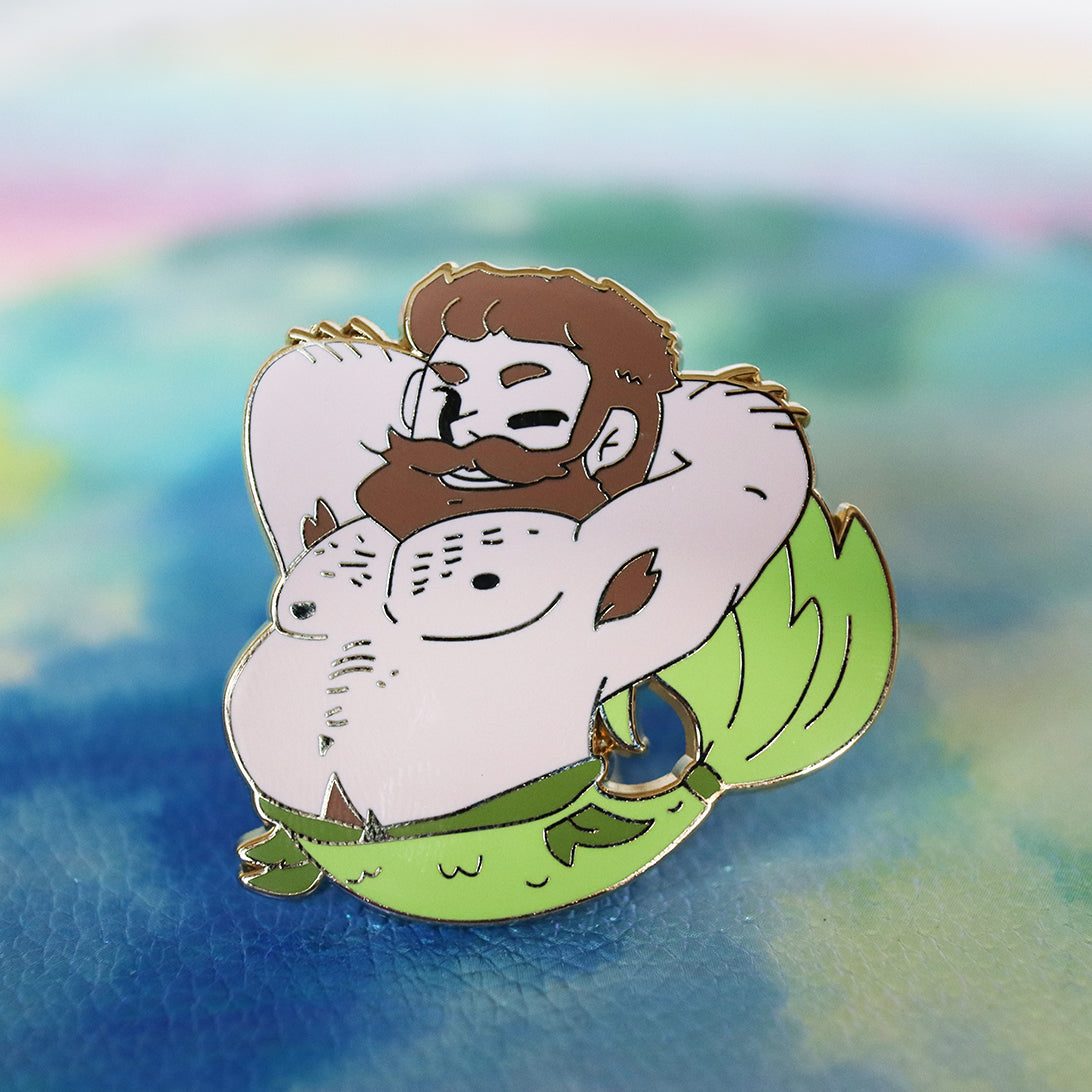 YELLOW GREEN MERMAN ENAMEL PIN – MAMOBOT