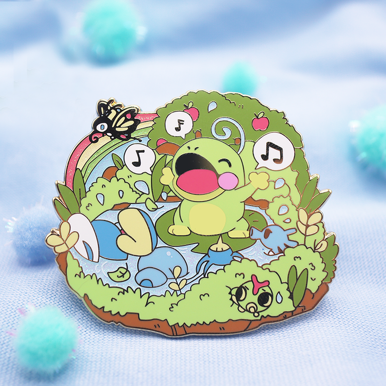 RAINBOW POND ENAMEL PIN [ BGRADE] – MAMOBOT
